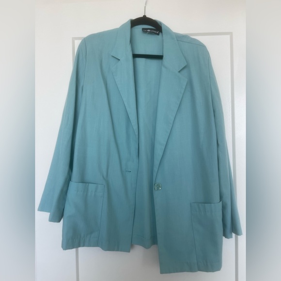 Jackets & Coats | Sag Harbor Blue Linen Blazer | Poshmark